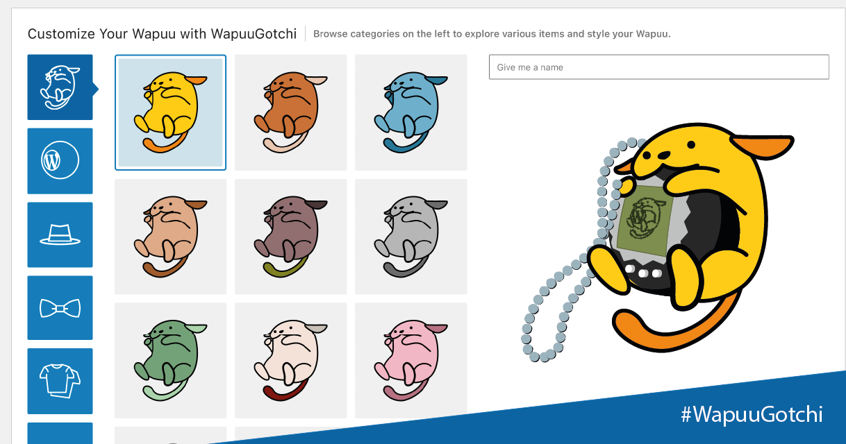 WapuuGotchi - Your cute, personalized Wapuu assistant for WordPress
